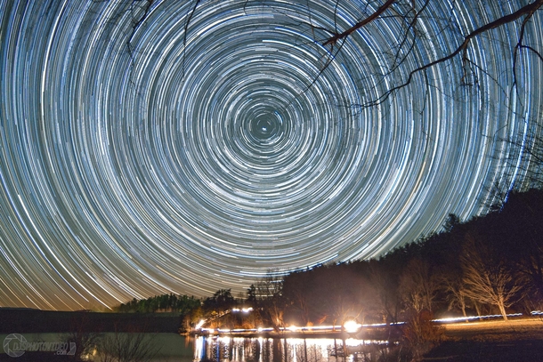 Starry Trails over Brandywine Lake WV one exuberantly chilly night ...